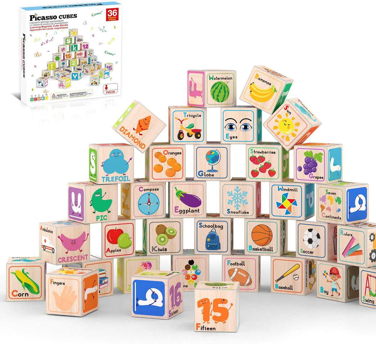 Picasso Magnetic Cubes Learning 36-Pieces – ELC Toys Qatar