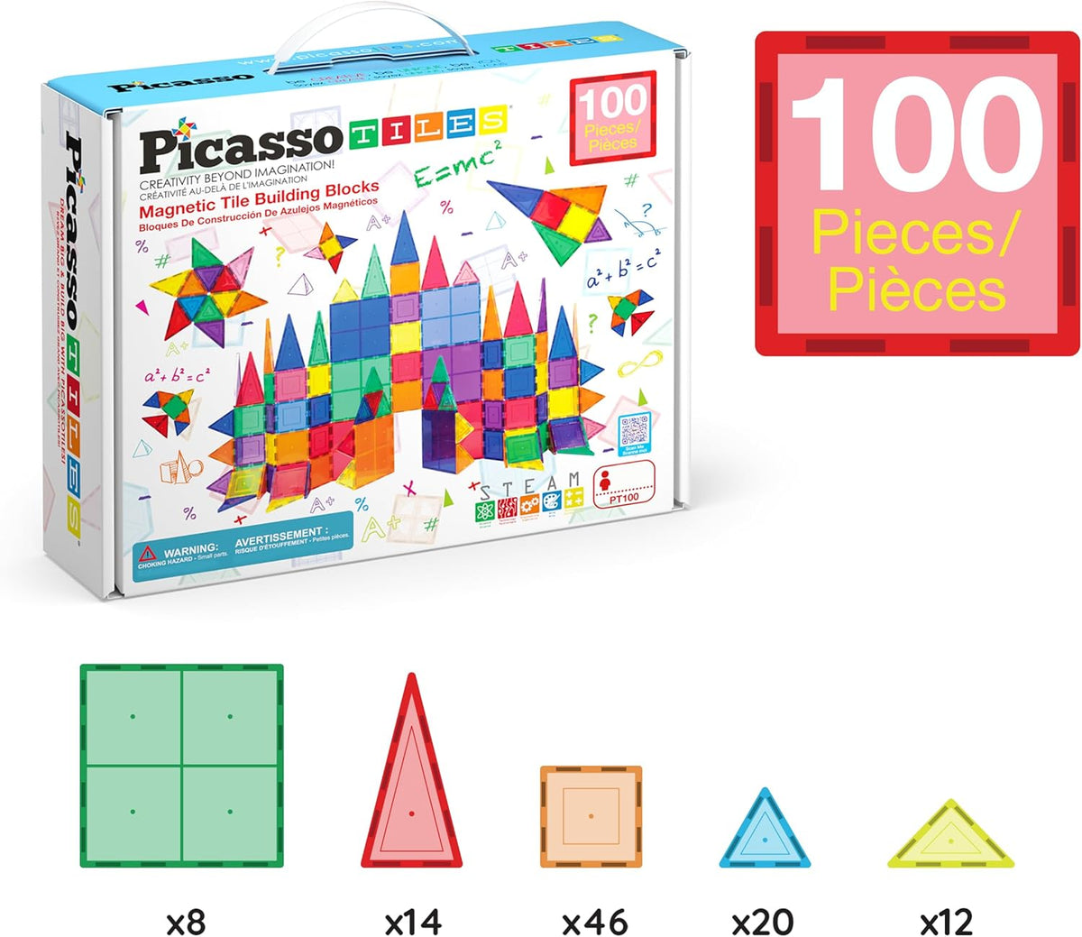 Picasso Magnetic Tiles Building Blocks 100-Pieces – ELC Toys Qatar